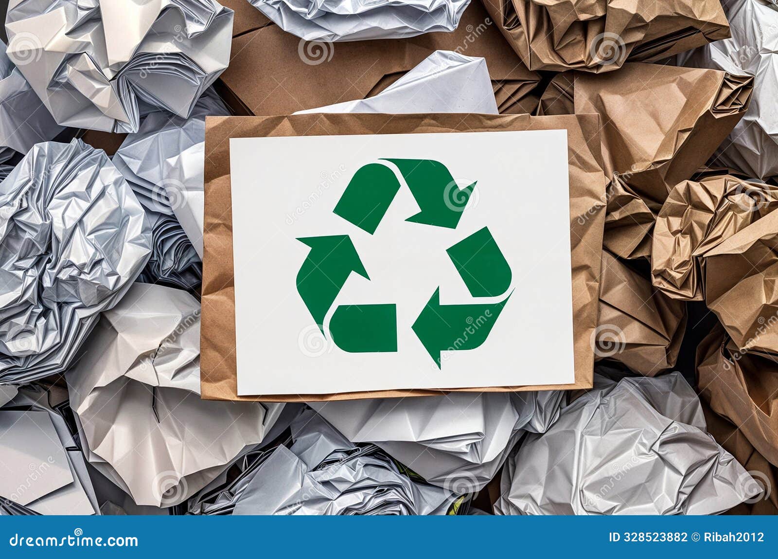 A Stack of Papers with a Recycling Symbol on it. Stock Illustration ...