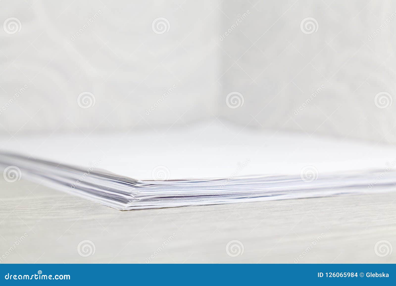 Stack of Papers is on Table Stock Photo - Image of sheet, draft: 126065984
