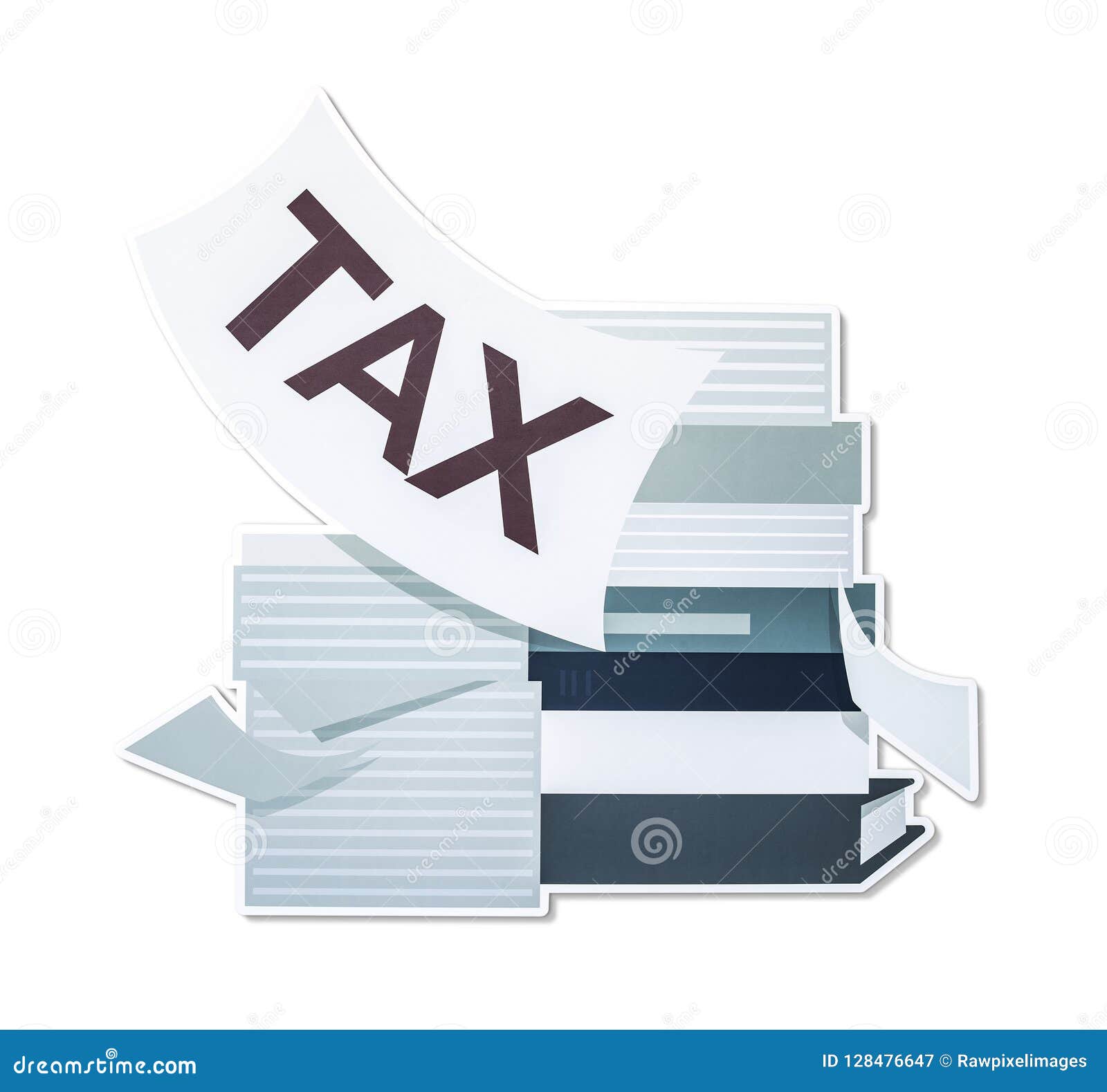 Stack of Papers and Tax Concept Illustration Stock Image - Image of ...
