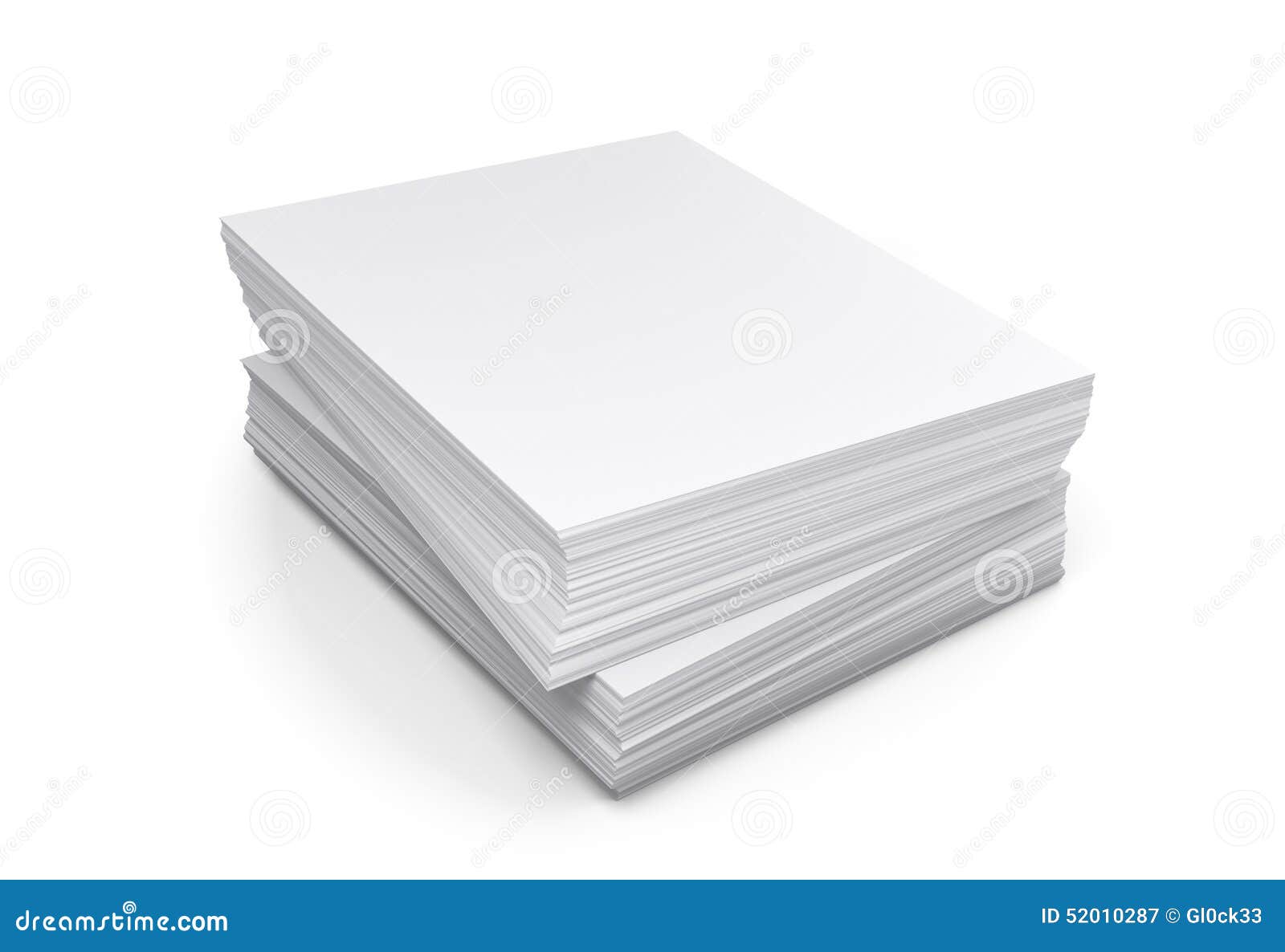 Stack of Papers on White Background Stock Illustration - Illustration ...
