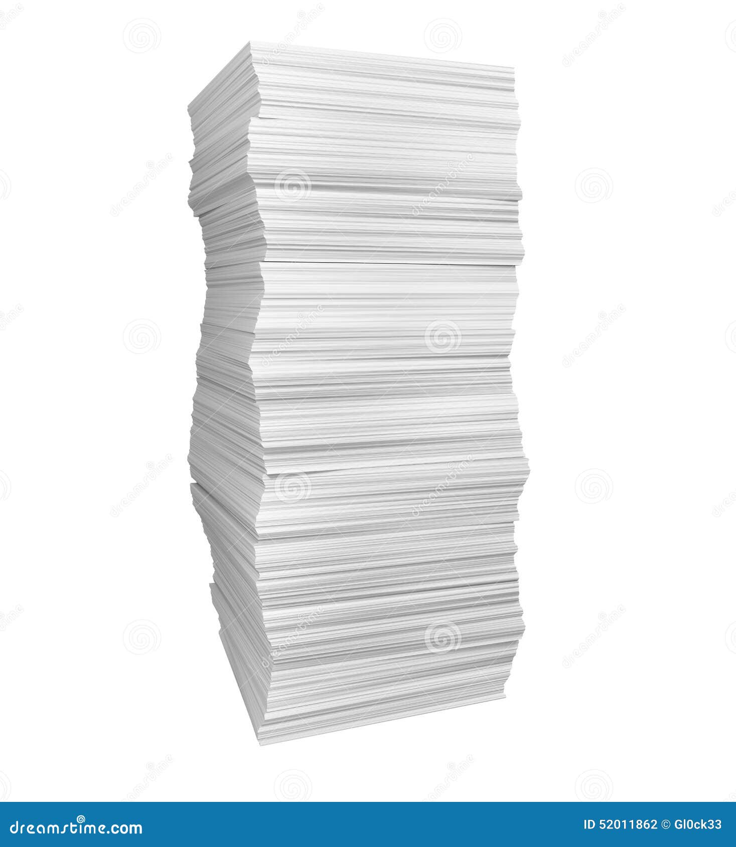Stack of Papers on White Background Stock Illustration - Illustration ...