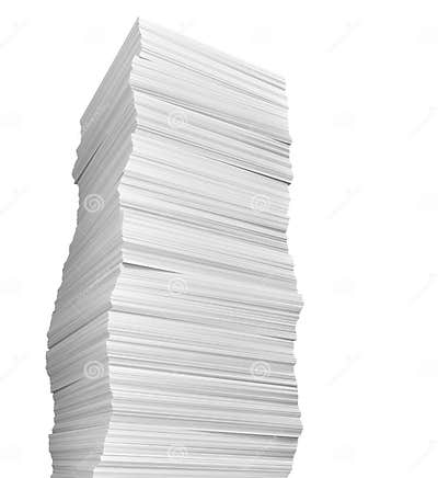 Stack of Papers on White Background Stock Illustration - Illustration ...