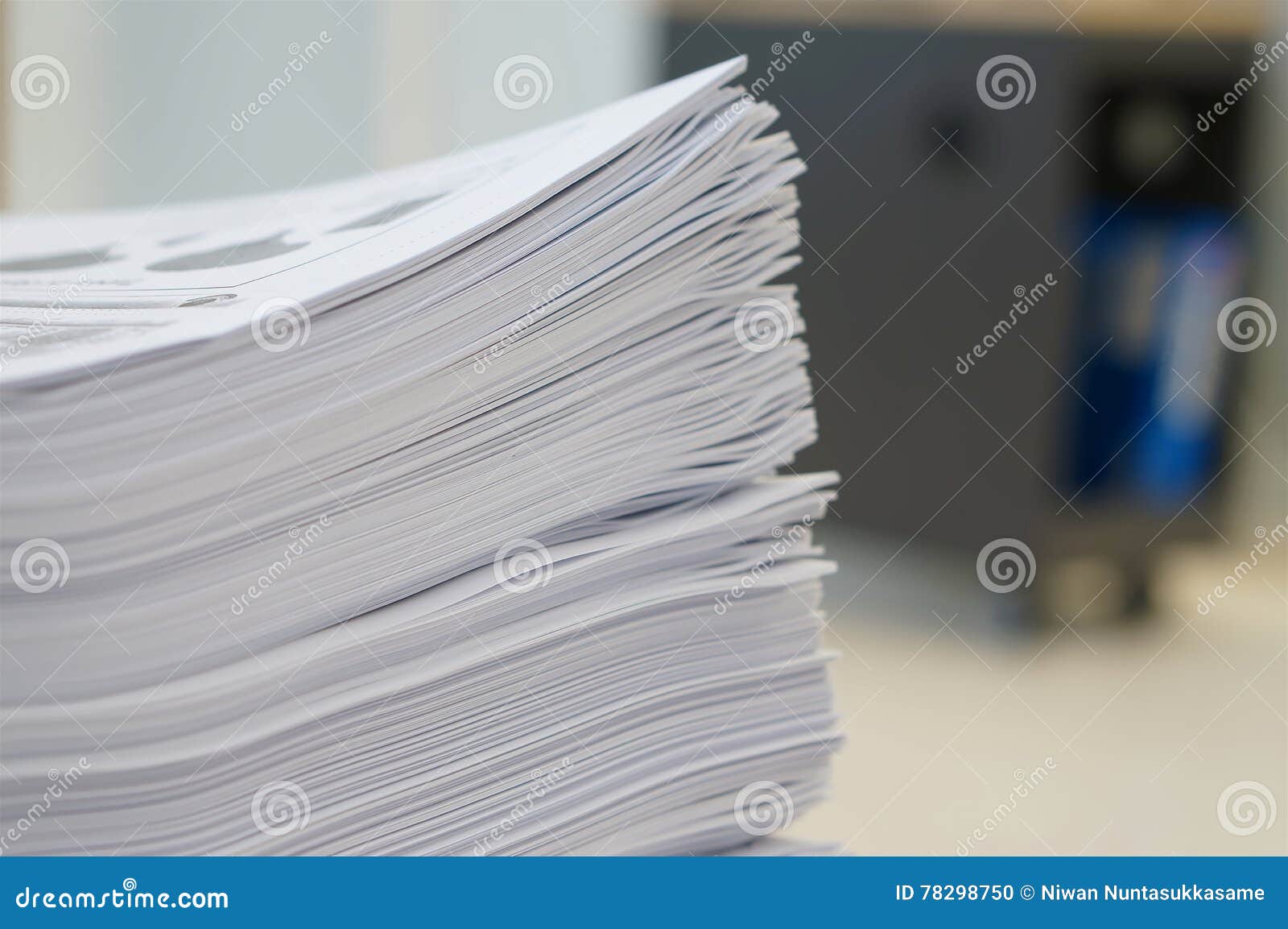 Stack of Papers Worksheet at Office Stock Photo - Image of office ...