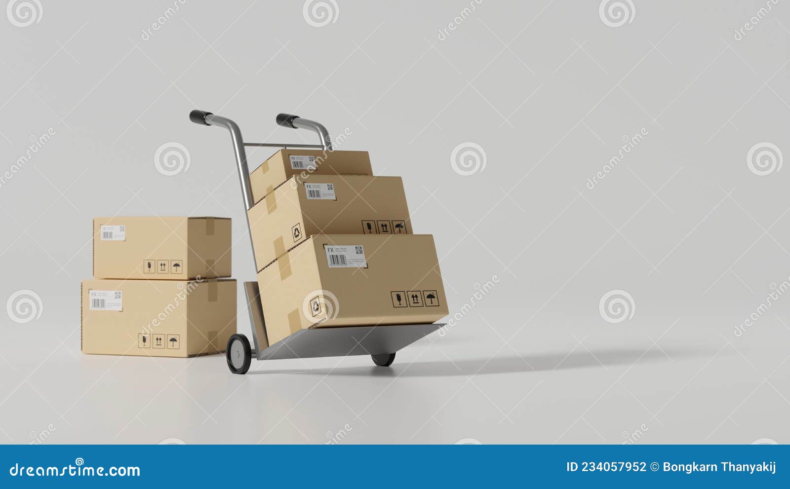 Parcel With Trolley Royalty-Free Stock Photography | CartoonDealer.com ...