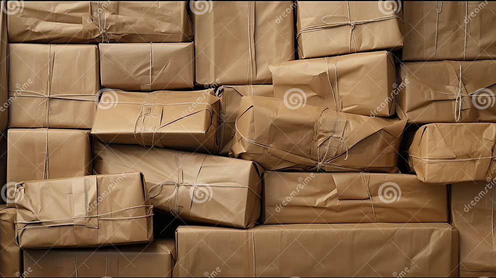 Stack parcel brown paper stock illustration. Illustration of visual ...