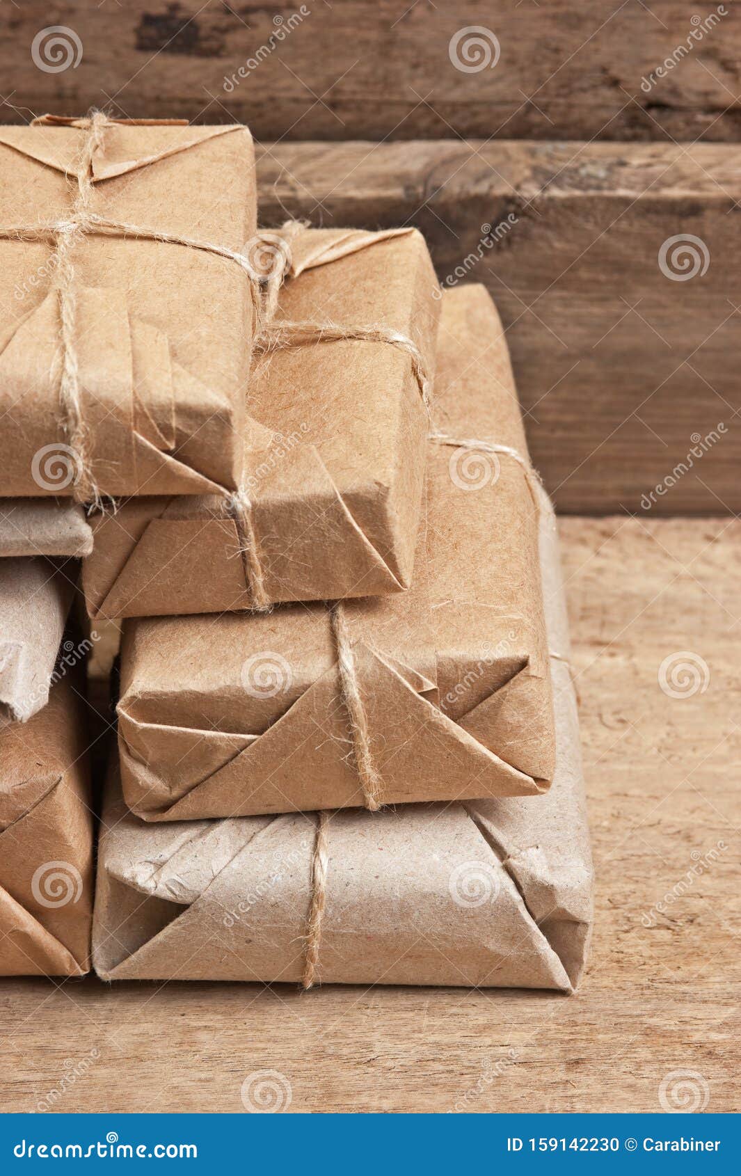 Stack parcel in warehouse stock photo. Image of copy - 159142230