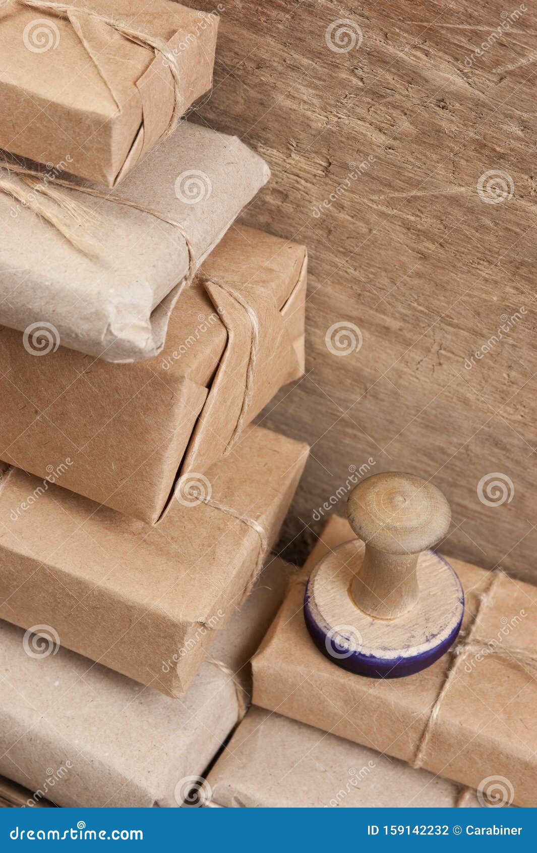 Stack parcel in warehouse stock photo. Image of heap - 159142232