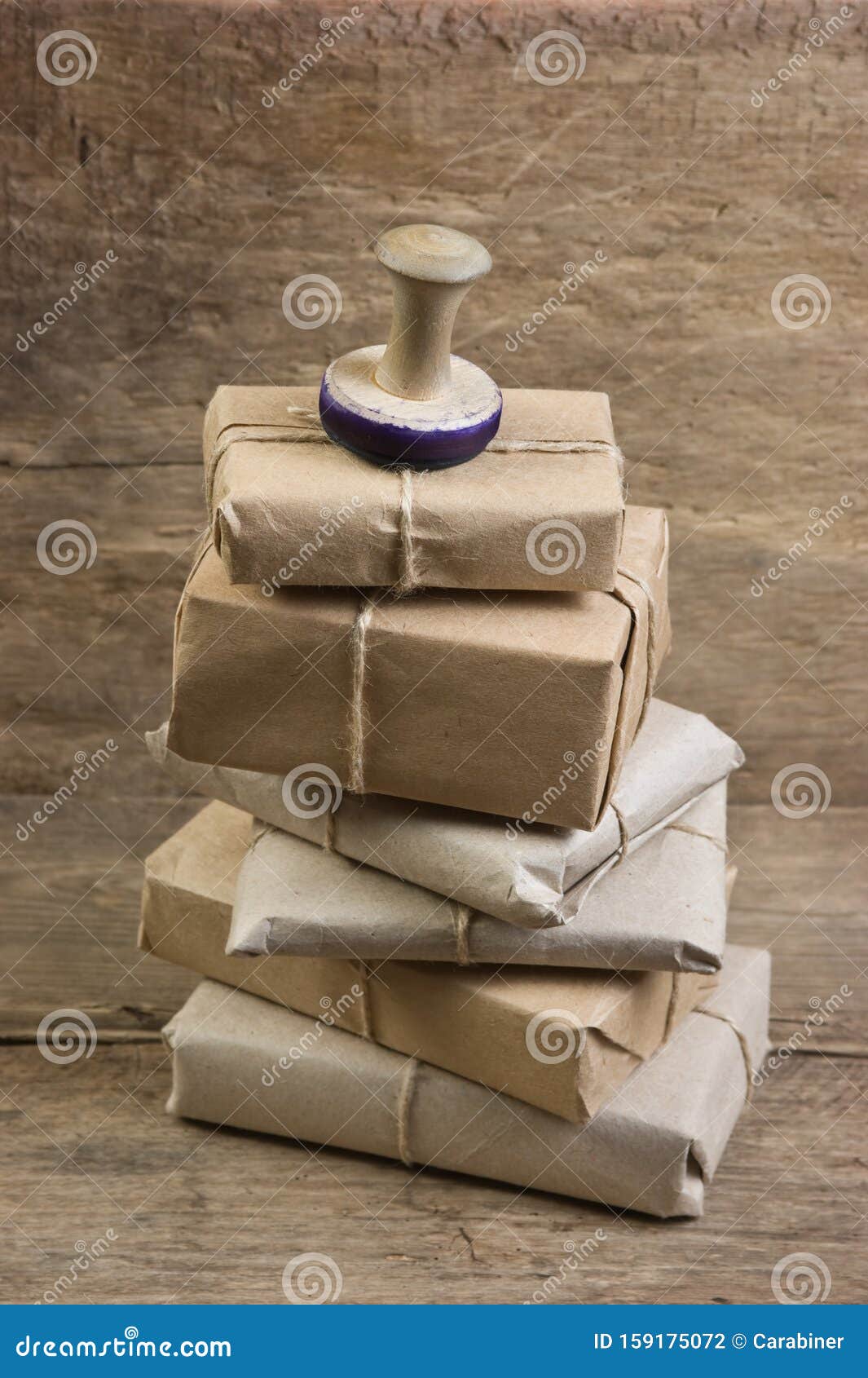 Stack parcel in warehouse stock photo. Image of seal - 159175072