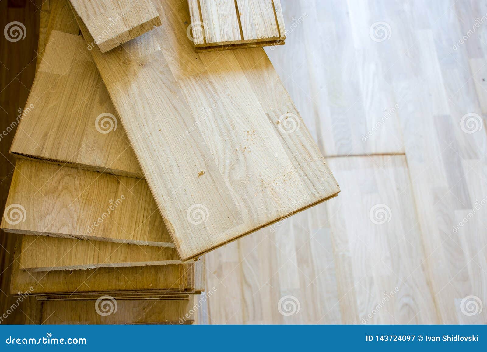 Stack of Parquet is in Room Ready for Laying on the Floor Stock Image ...