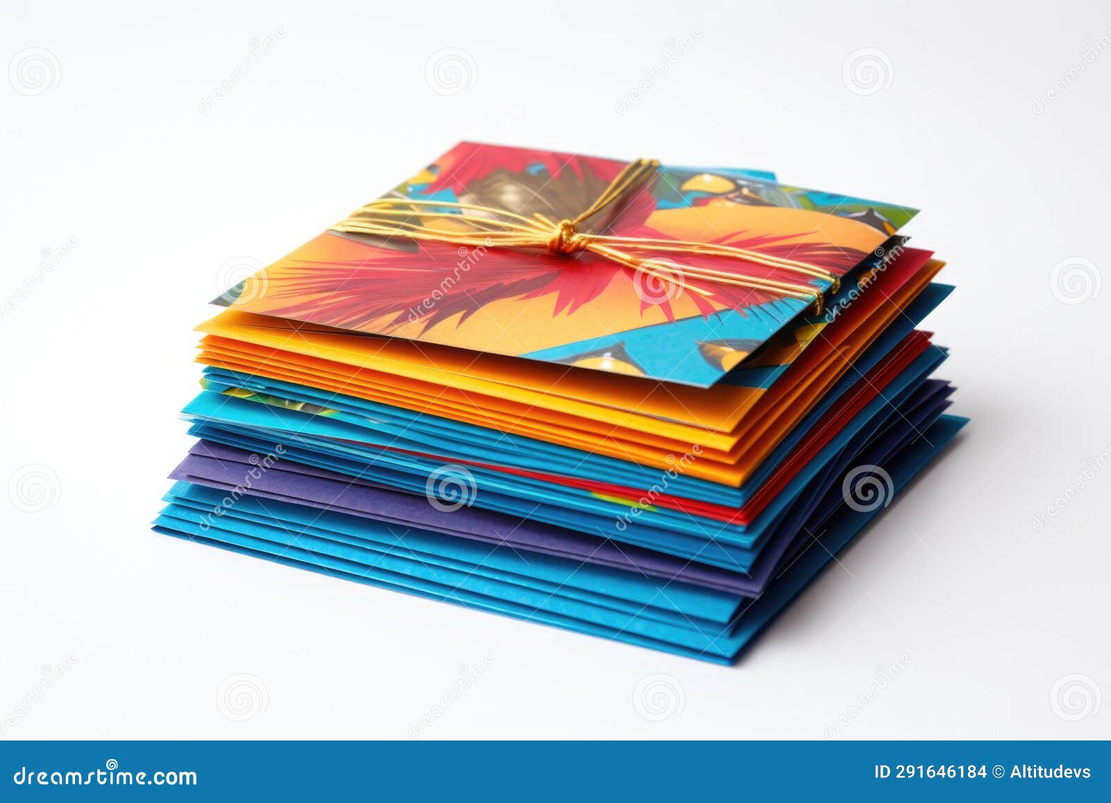 A Stack of Party Invitations on a White Background Stock Photo - Image ...