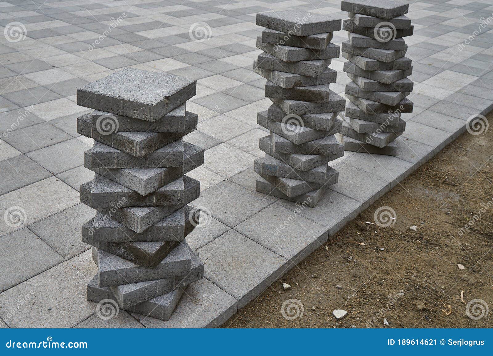 Stack of paving slabs. stock image. Image of causeway - 189614621