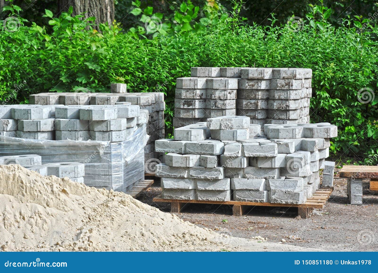 Stack of paving stone stock photo. Image of material - 150851180