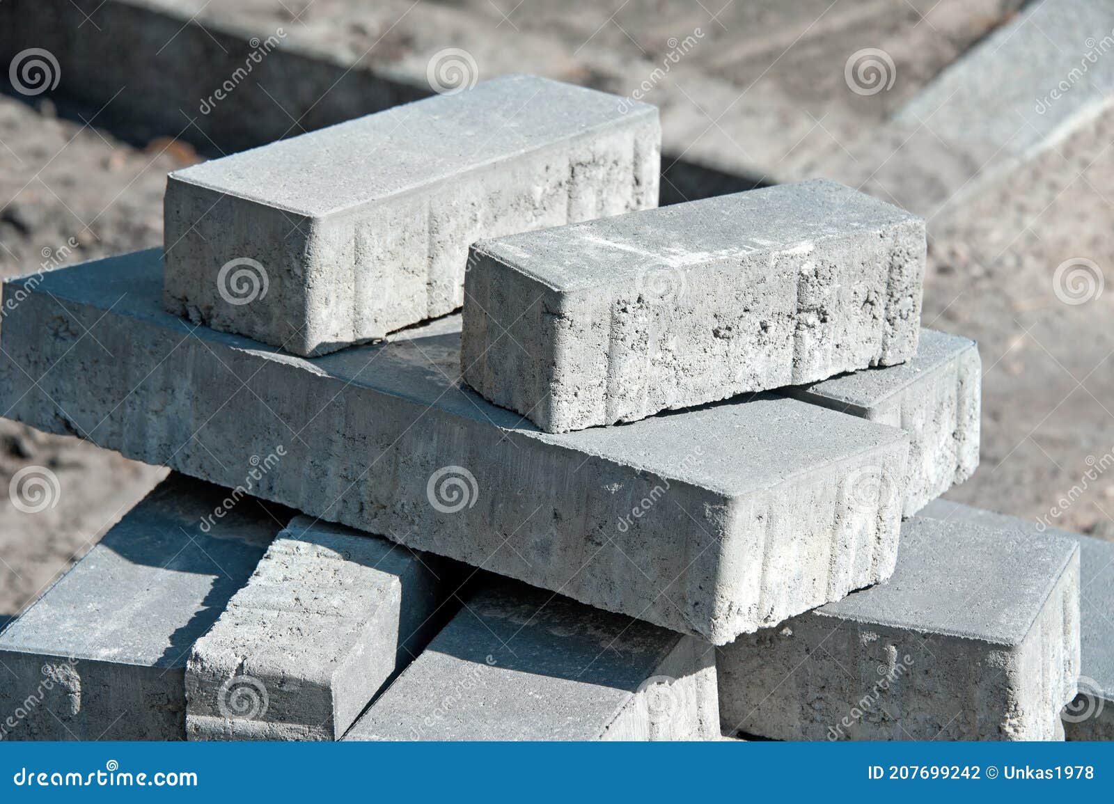 Stack of paving stone stock photo. Image of brickwork - 207699242