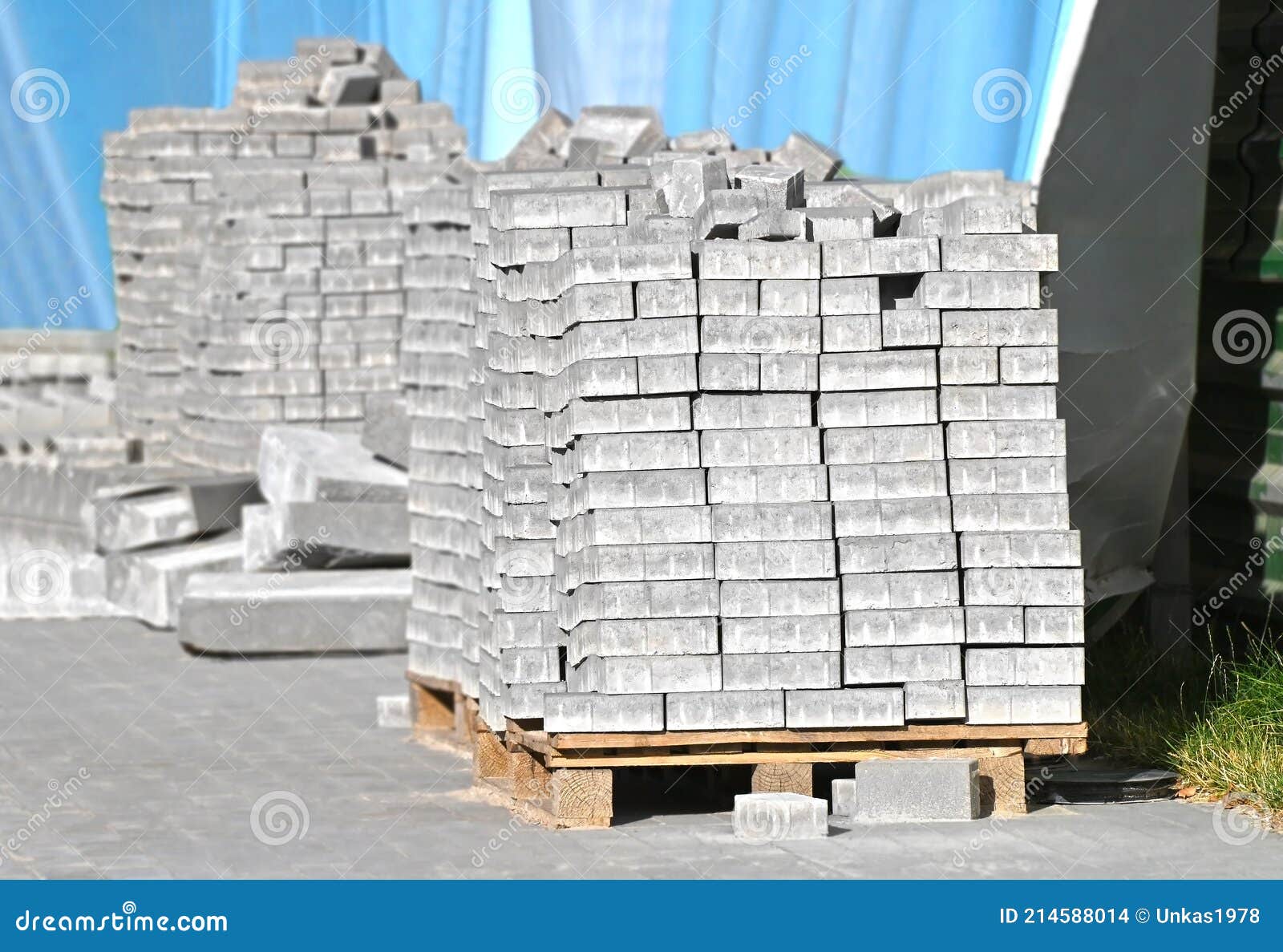 Stack of paving stone stock photo. Image of rock, city - 214588014