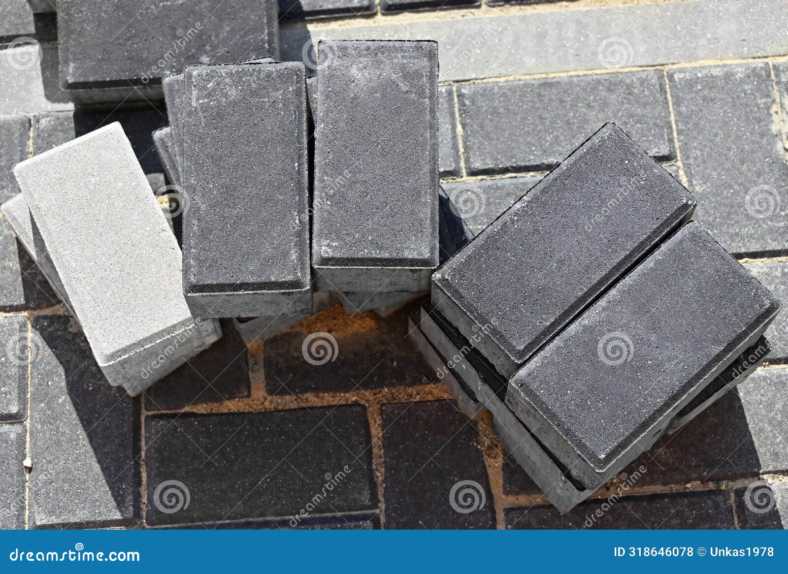 Stack of paving stone stock photo. Image of development - 318646078