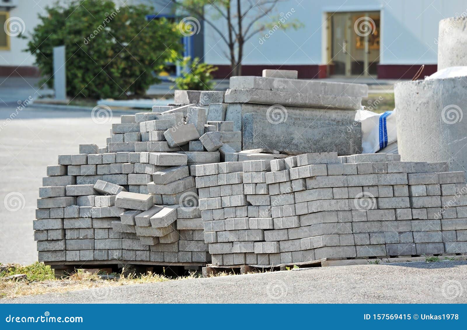 Stack of paving stone stock image. Image of brickwork - 157569415