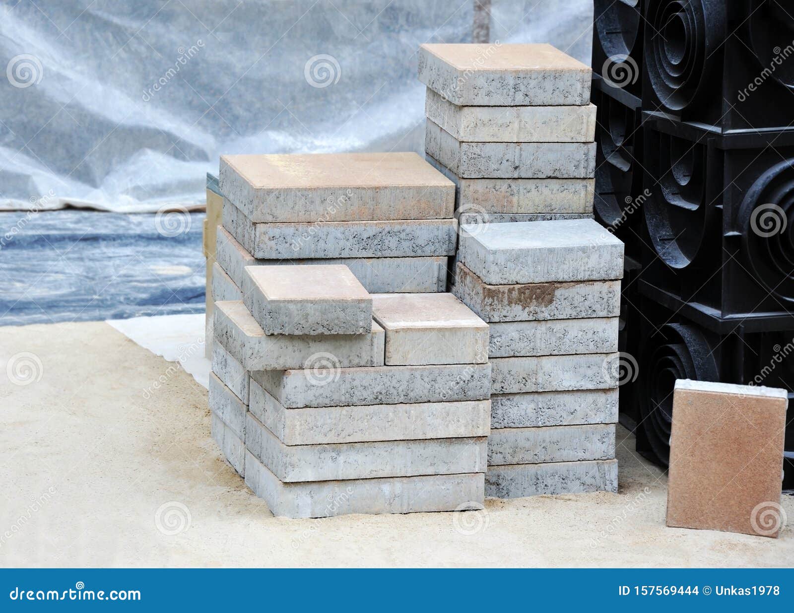 Stack of paving stone stock photo. Image of outdoor - 157569444