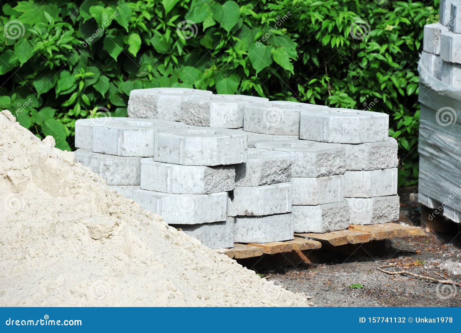 Stack of paving stone stock photo. Image of building - 157741132
