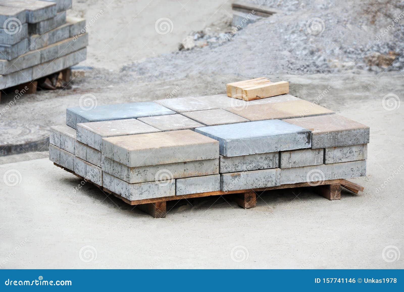 Stack of paving stone stock photo. Image of paved, material - 157741146