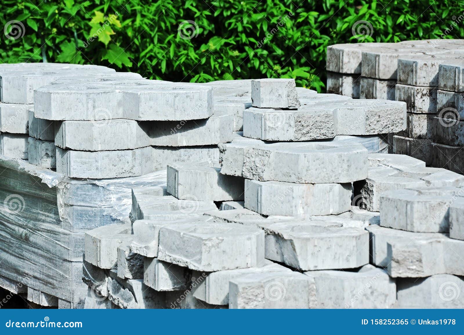 Stack of paving stone stock image. Image of gray, paved - 158252365