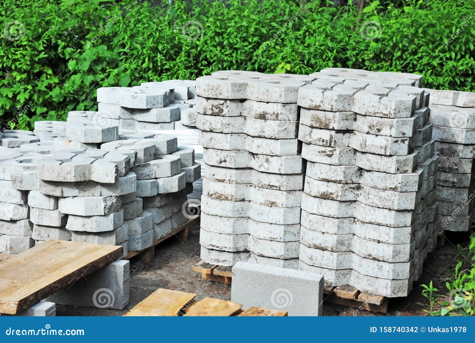 Stack of paving stone stock photo. Image of pavement - 158740342
