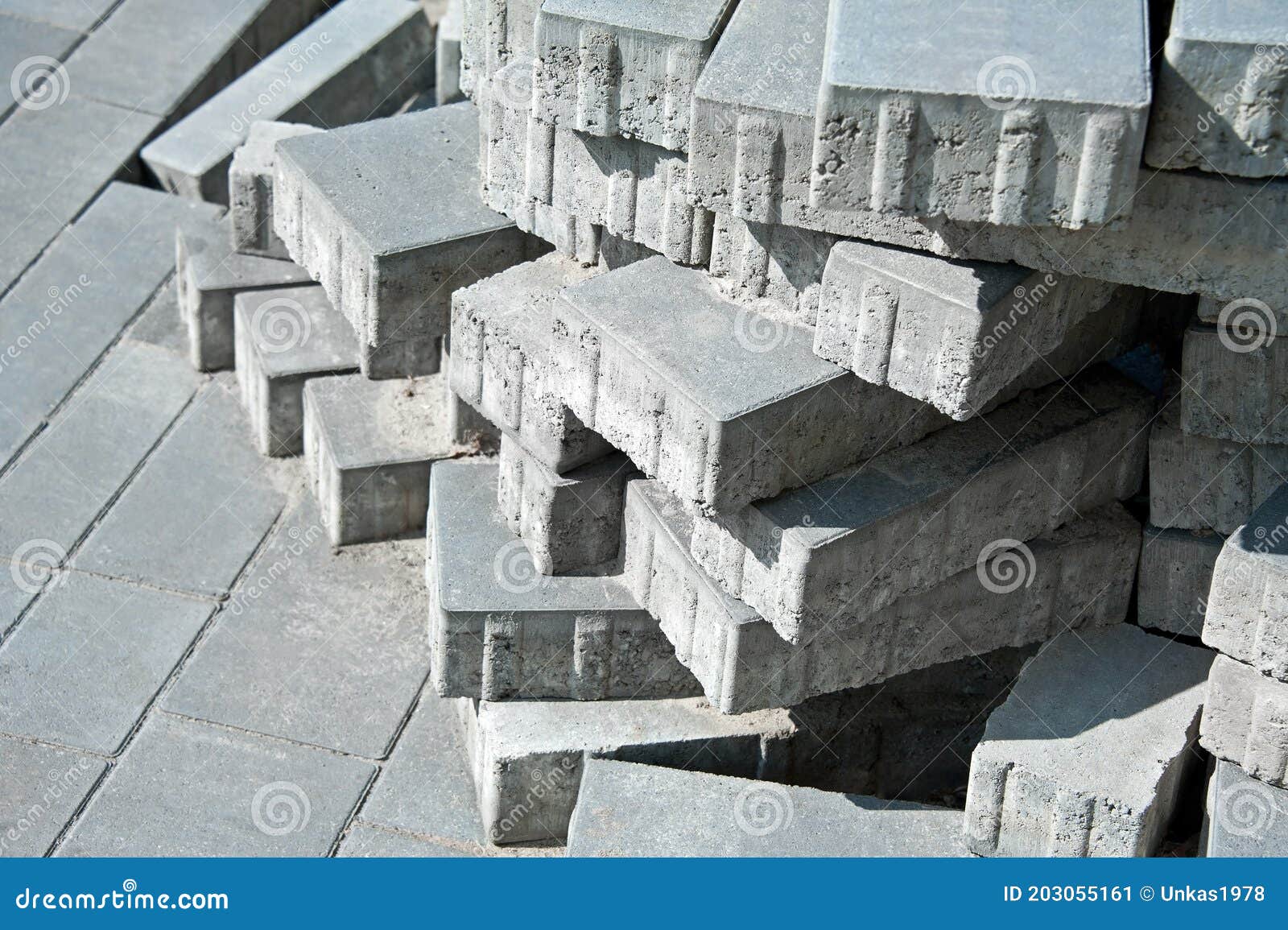 Stack of paving stone stock image. Image of cobble, gray - 203055161
