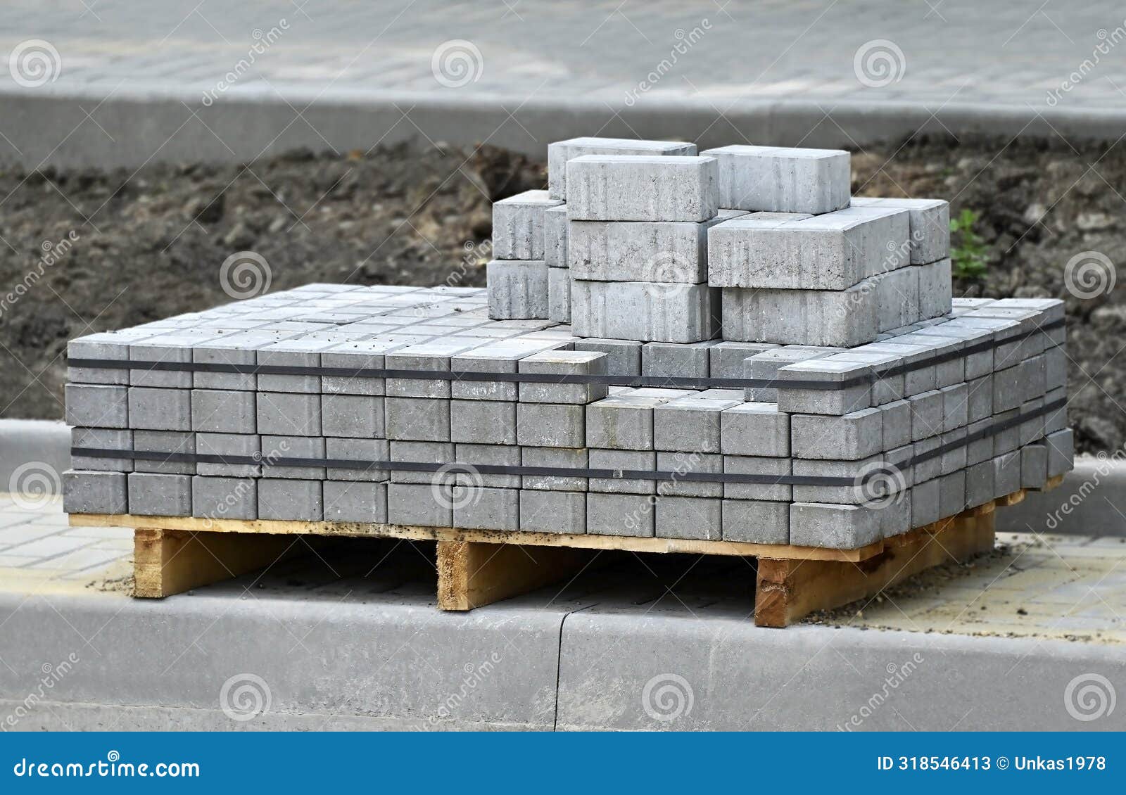 Stack of paving stone stock image. Image of pavement - 318546413