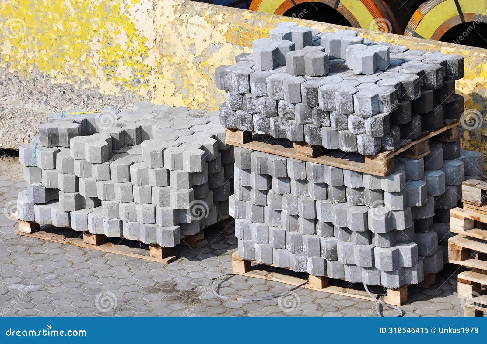 Stack of paving stone stock image. Image of site, brick - 318546415