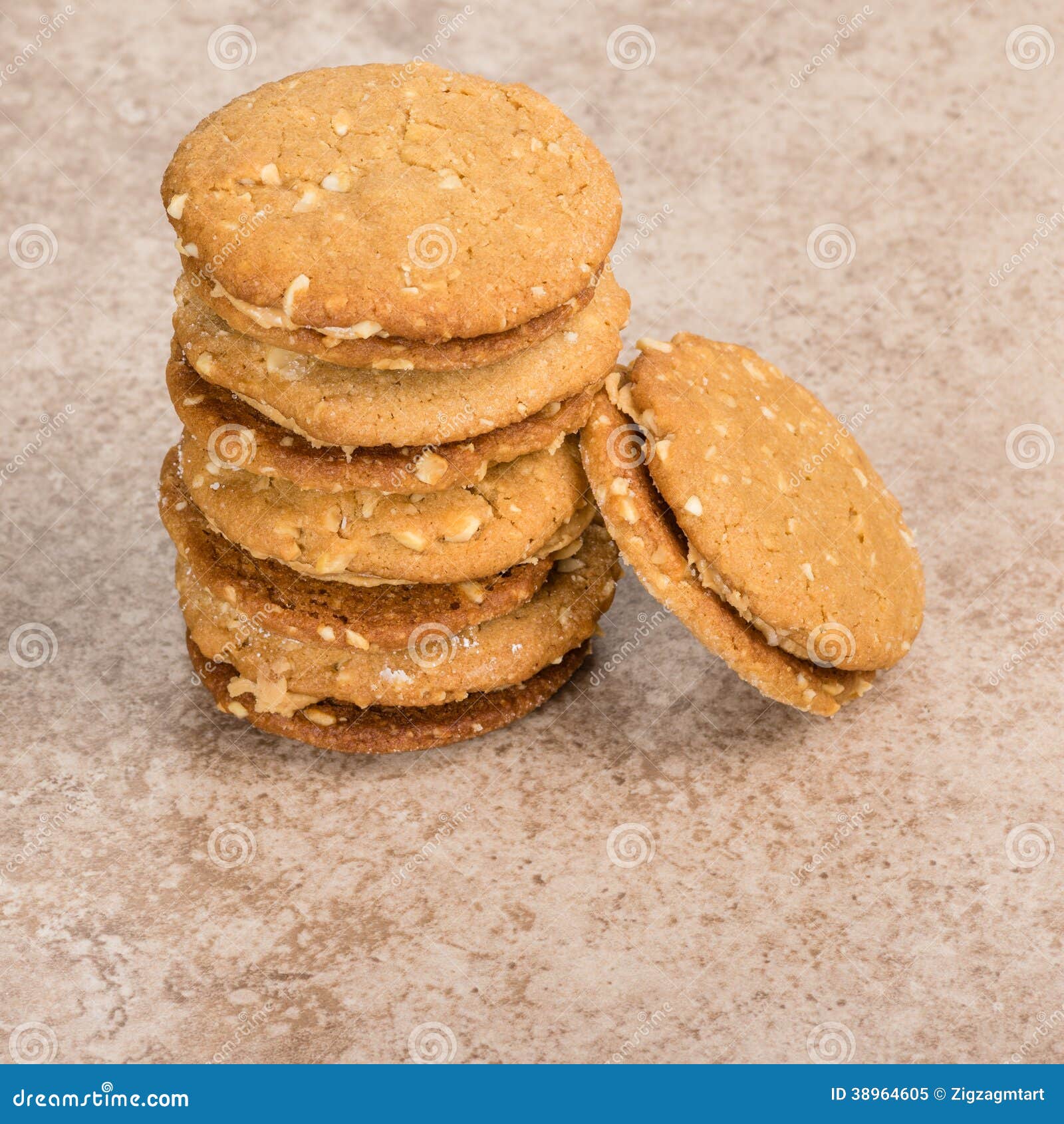 Stack of Peanut Butter Filled Cookies Stock Image - Image of diet ...