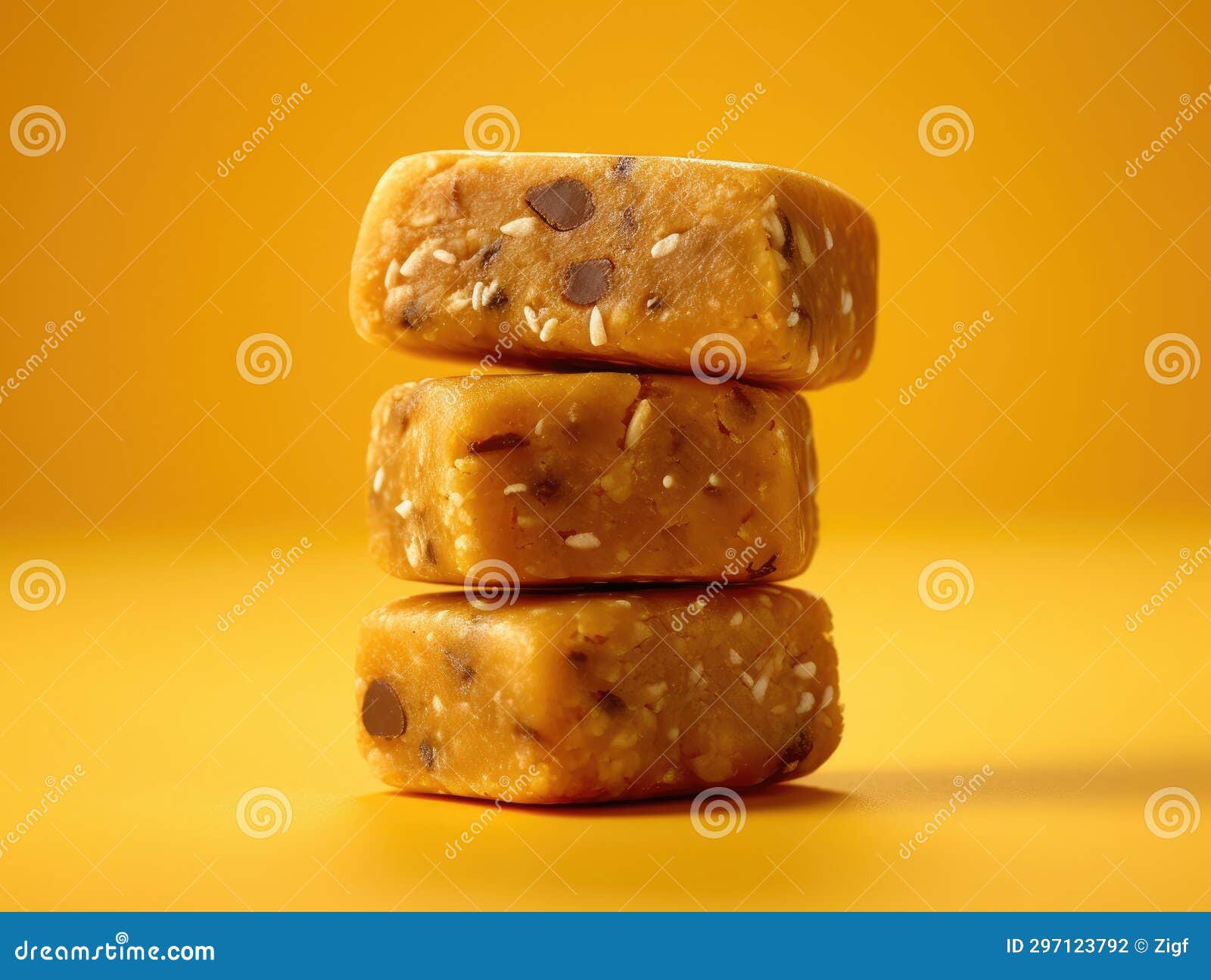 Stack of Peanut Butter Fudge on a Yellow Background Stock Illustration ...