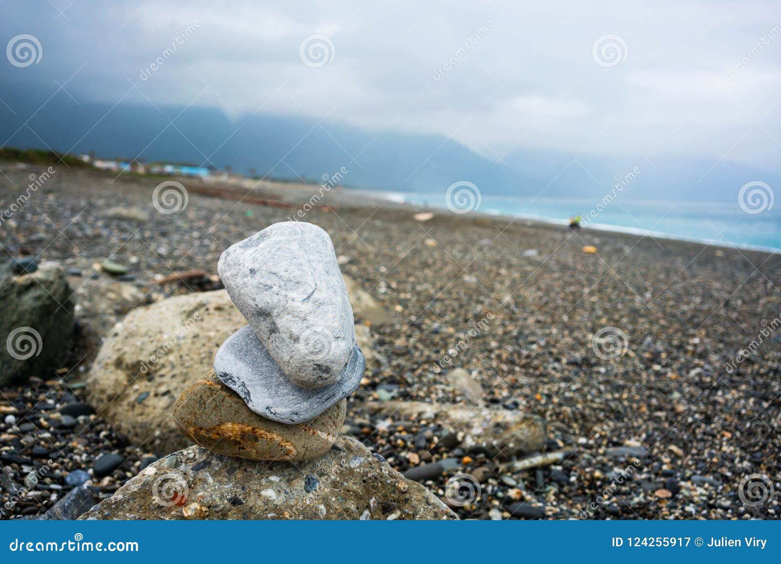 Stack of Pebble Stone on Shingle Beach in Chishingtan Scenic are Stock ...