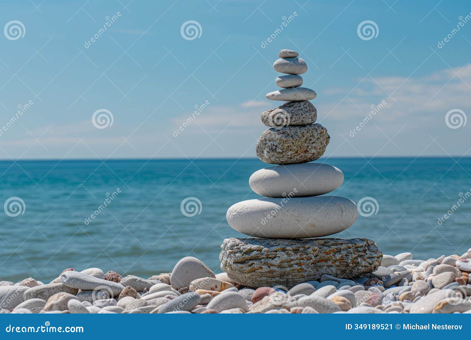 Stack of Pebbles Balancing on Top of Each Other on a Beach Stock Image ...