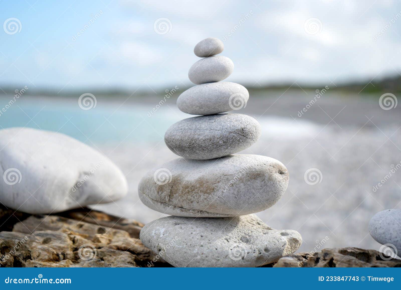 Stack of Pebbles Balancing, Zen Concept Stock Image - Image of ocean ...