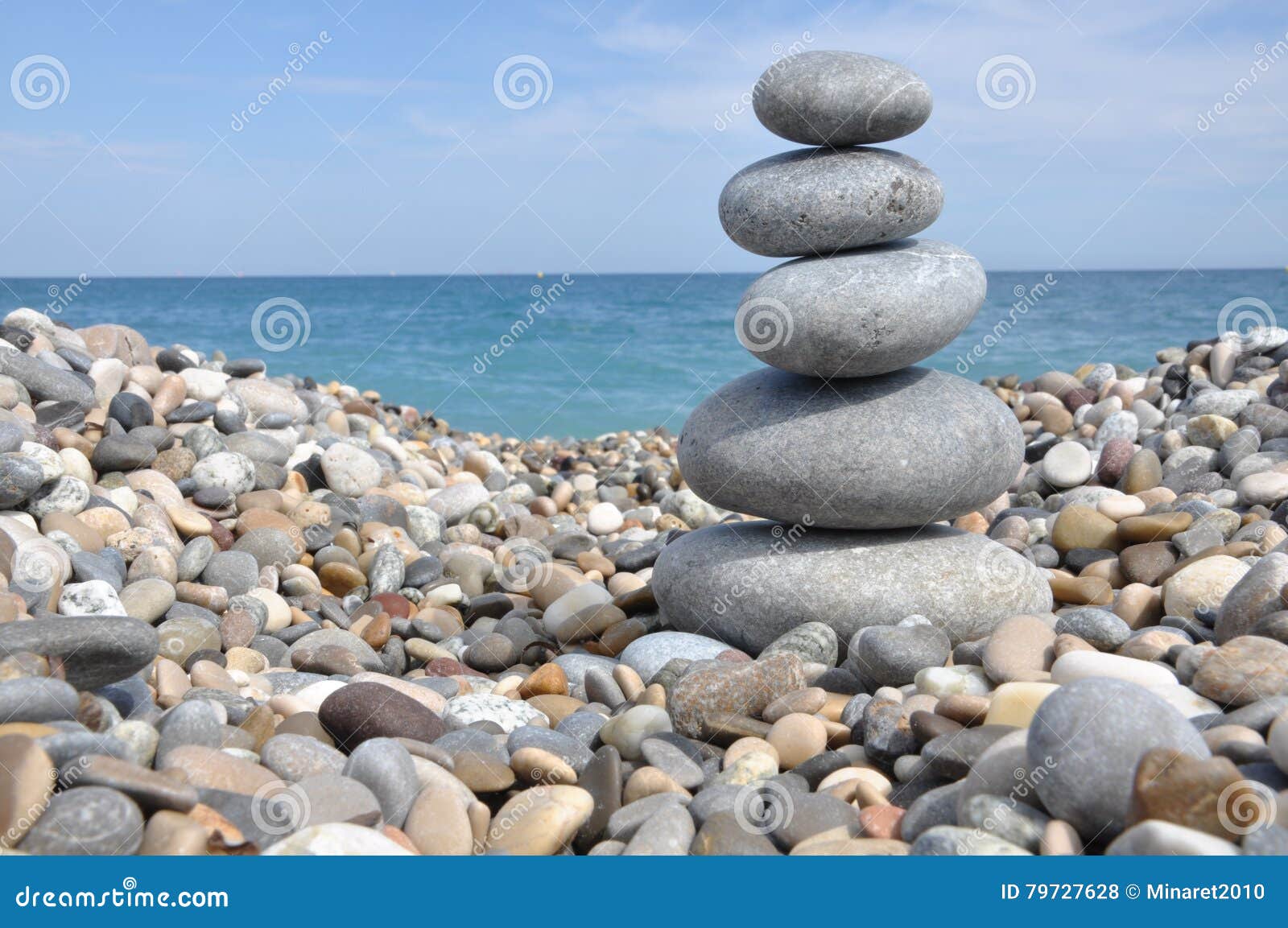 Stack of Pebbles on the Beach Stock Photo - Image of peak, abstract ...