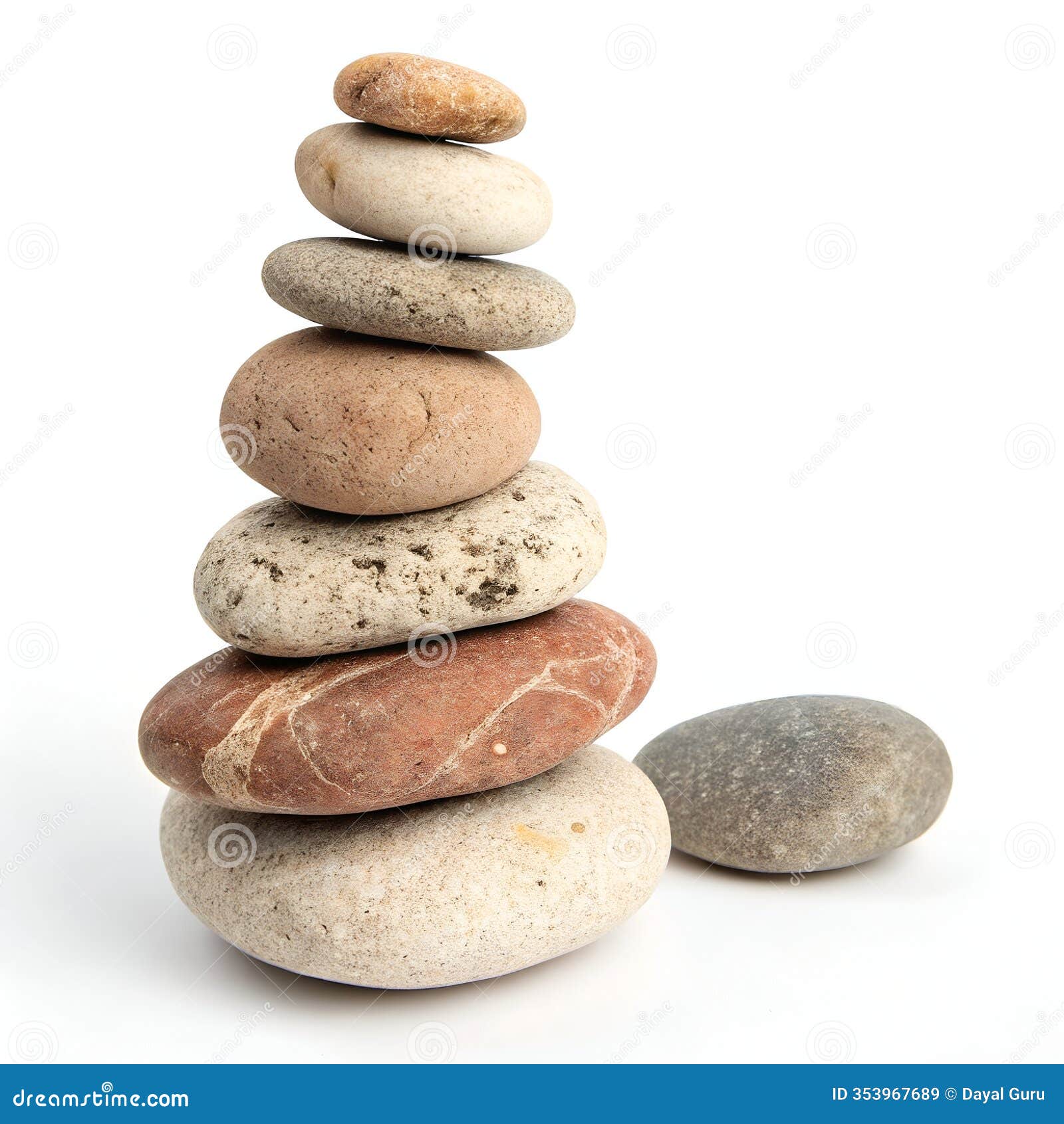 Stack of Pebbles Isolated on White Background Stock Illustration ...