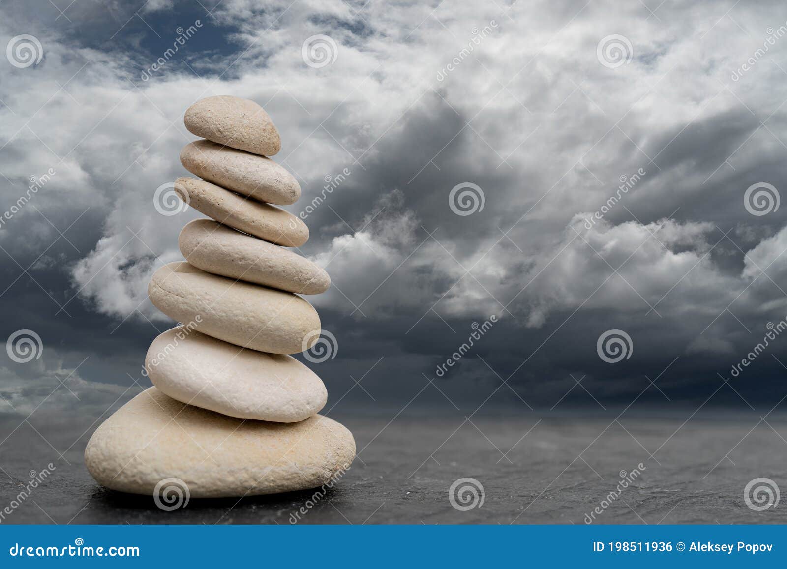 Stack of Pebbles in an Unstable State. Stock Photo - Image of harmony ...
