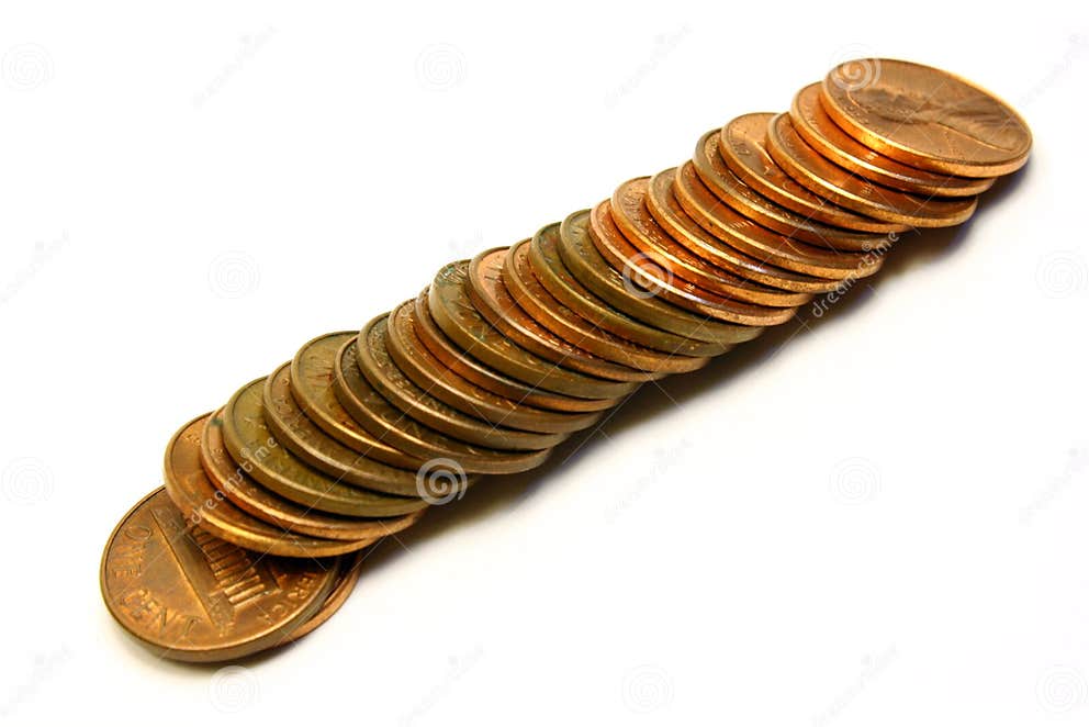 Stack of pennies stock image. Image of cents, currency - 12514065