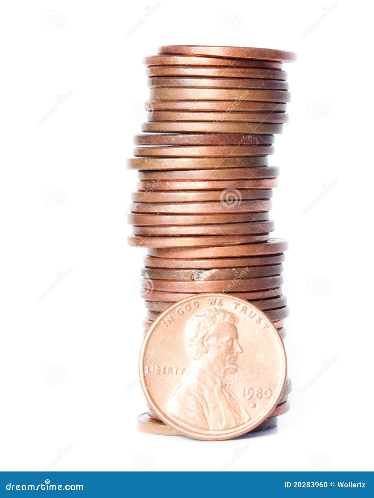 Stack of pennies stock photo. Image of copper, cents - 20283960