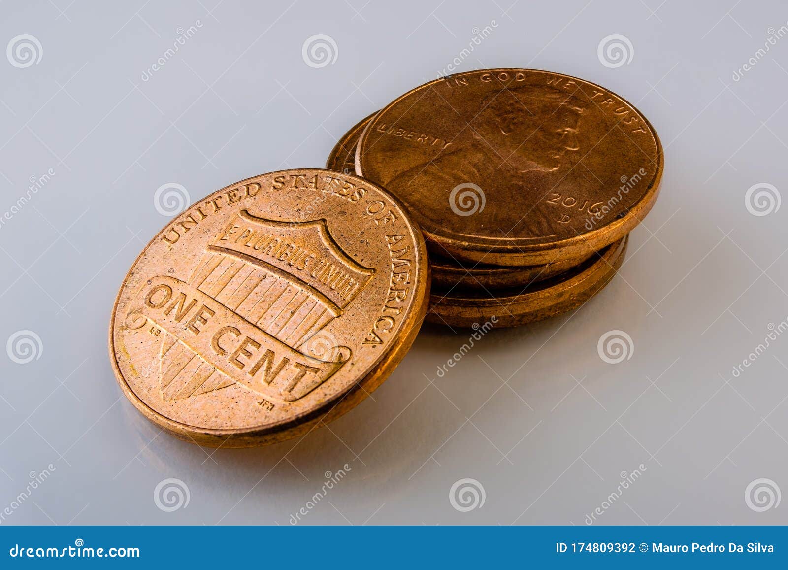Stack of pennies stock photo. Image of copper, value - 174809392