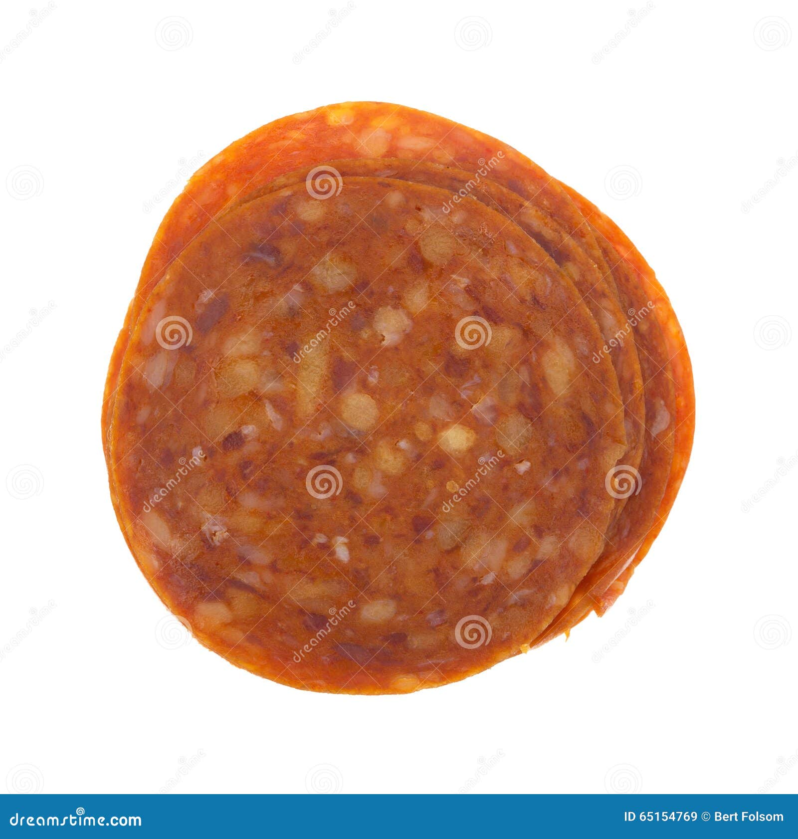 Stack of Pepperoni on White Background Top View Stock Image - Image of ...