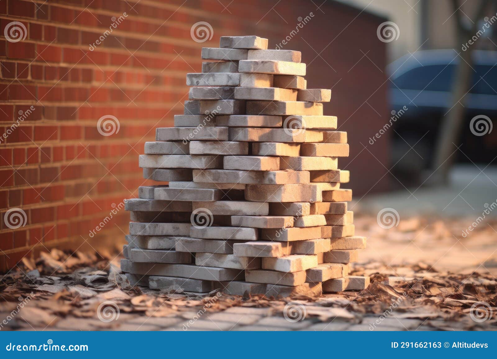 Stack of Perfectly Aligned Bricks Stock Image - Image of construction ...