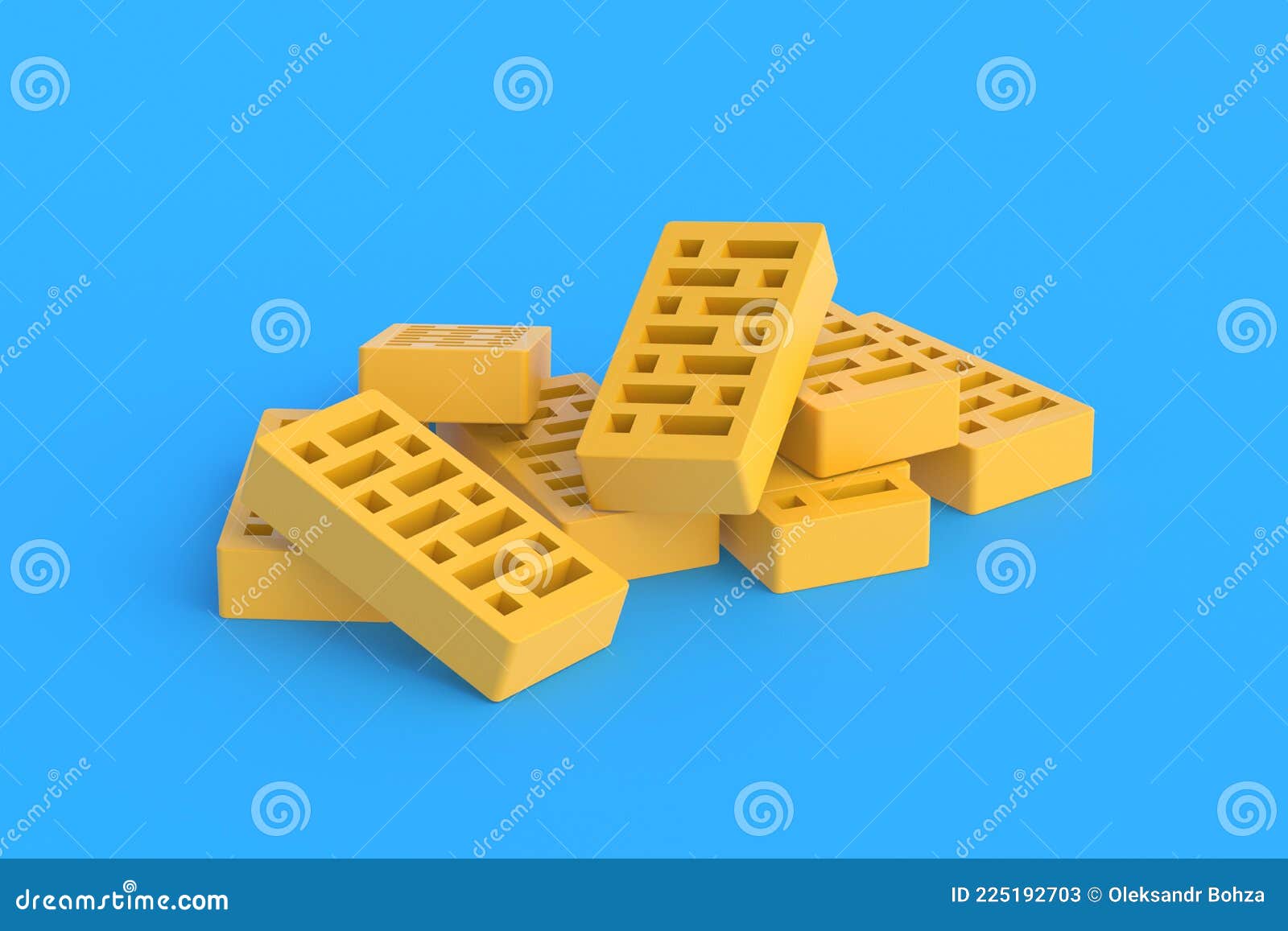 A Stack Of Red Clay Bricks Vector On Wooden Pallet Isolated On A White ...