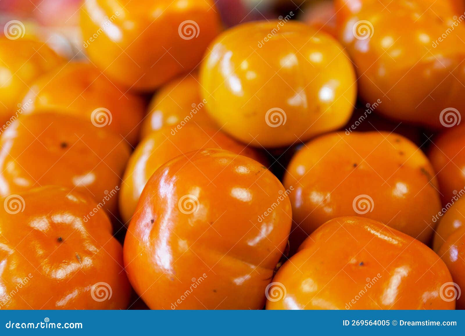 Stack of Persimmons on a Market Stall Stock Image - Image of color ...