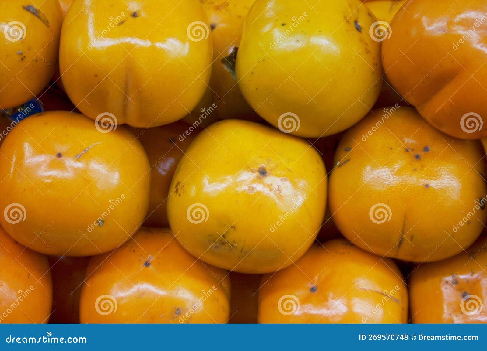 Stack of Persimmons on a Market Stall Stock Photo - Image of market ...