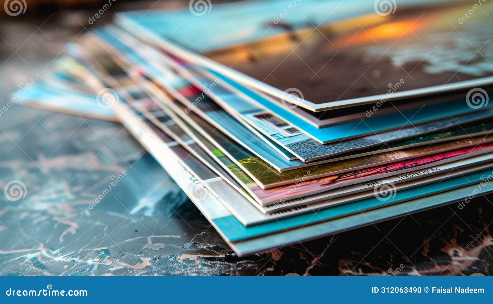 A Stack of Photographs with Space for Your Logo or Text Stock ...