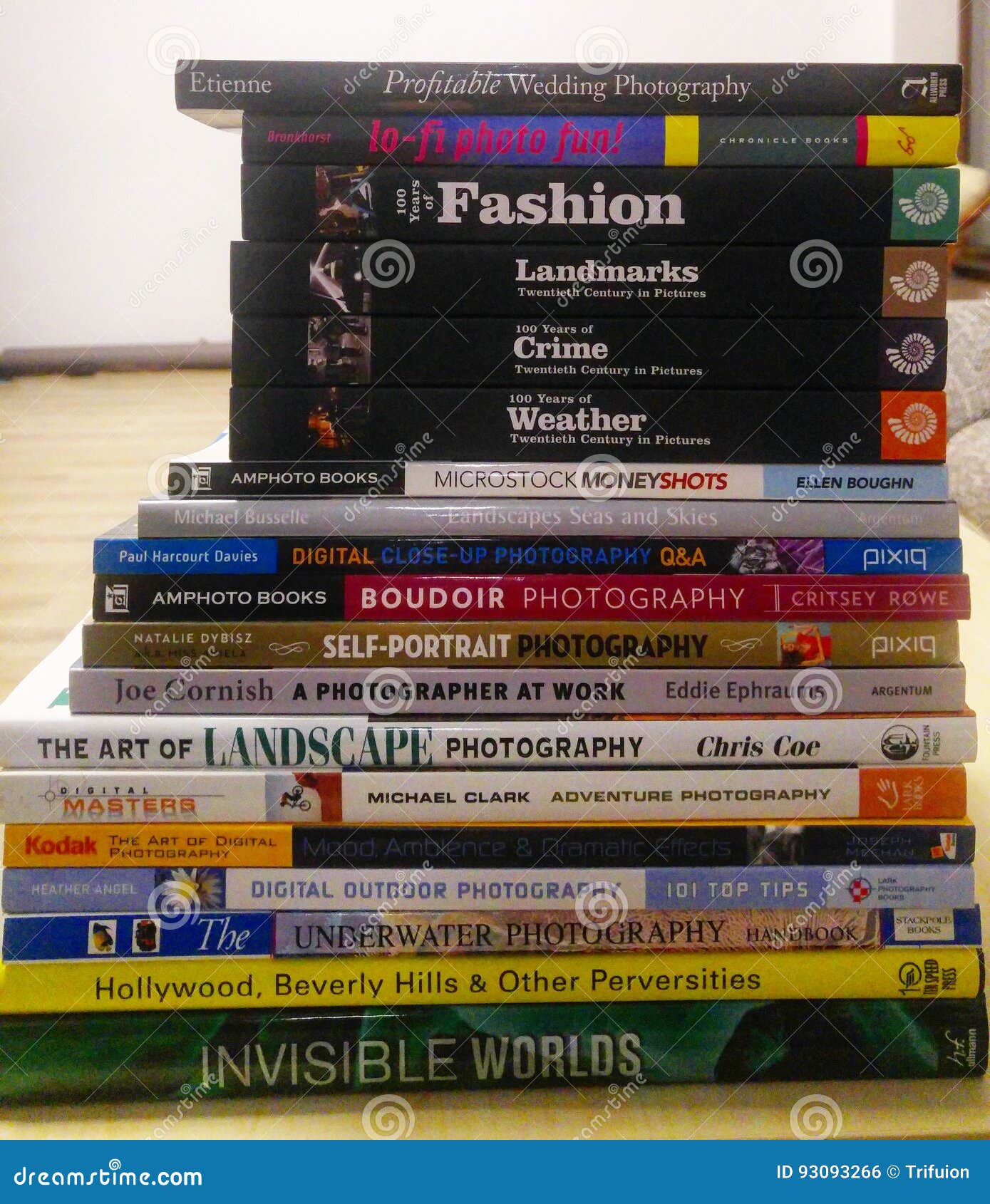 Stack of photography books editorial photo. Image of library - 93093266