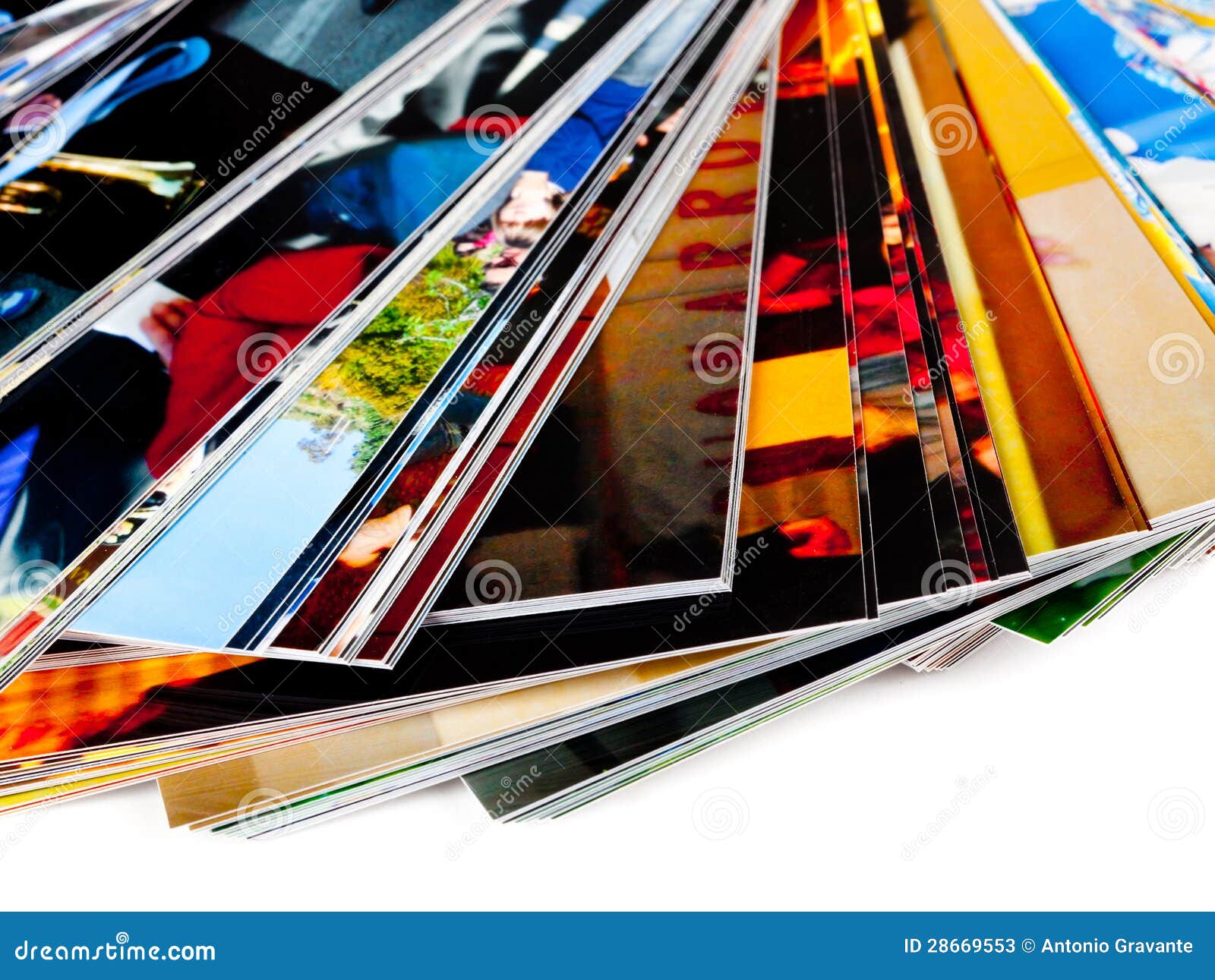 Stack of the Photos, Isolated on a White Background Stock Image - Image ...