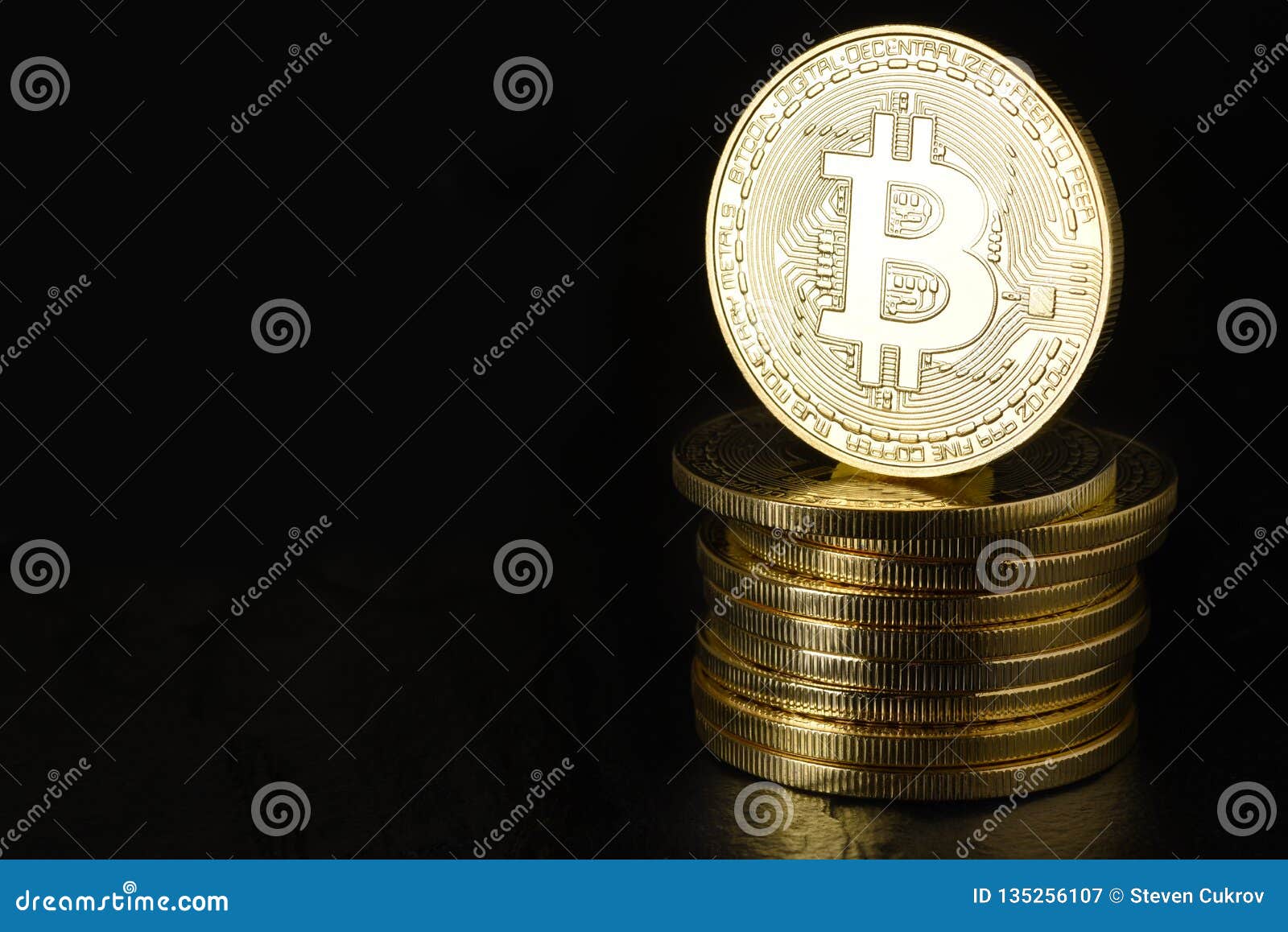 A Stack of Physical Bit Coins Aslo Called Digital Currency or ...