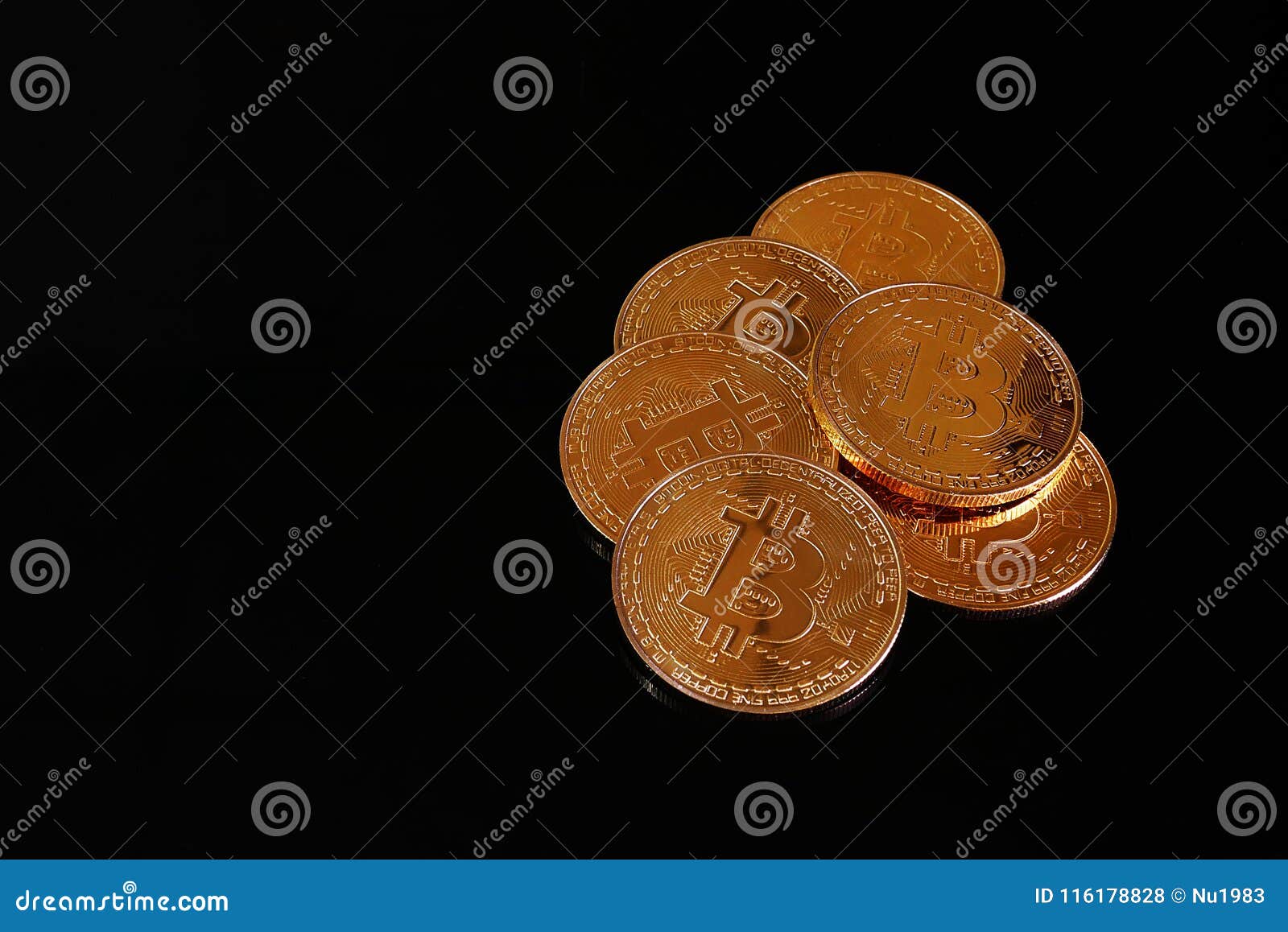 Stack of Physical Bitcoins Virtual Currency Stock Photo - Image of ...