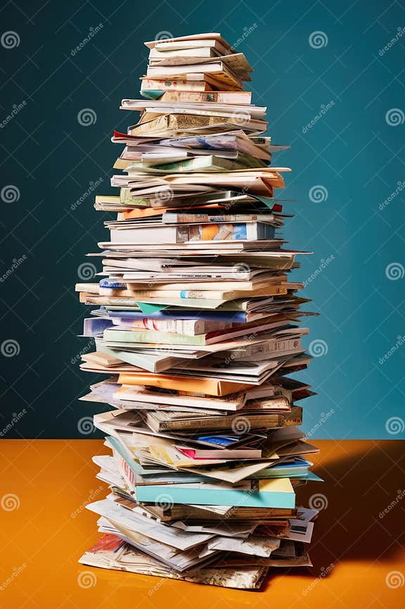 Stack of Physical Mail Envelopes Turning into Digital Email Stock ...